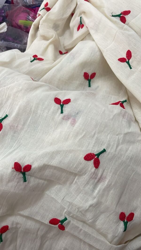Cherry Kora cotton fabric Width 44" at Rs. 160/meter only | Latest ...